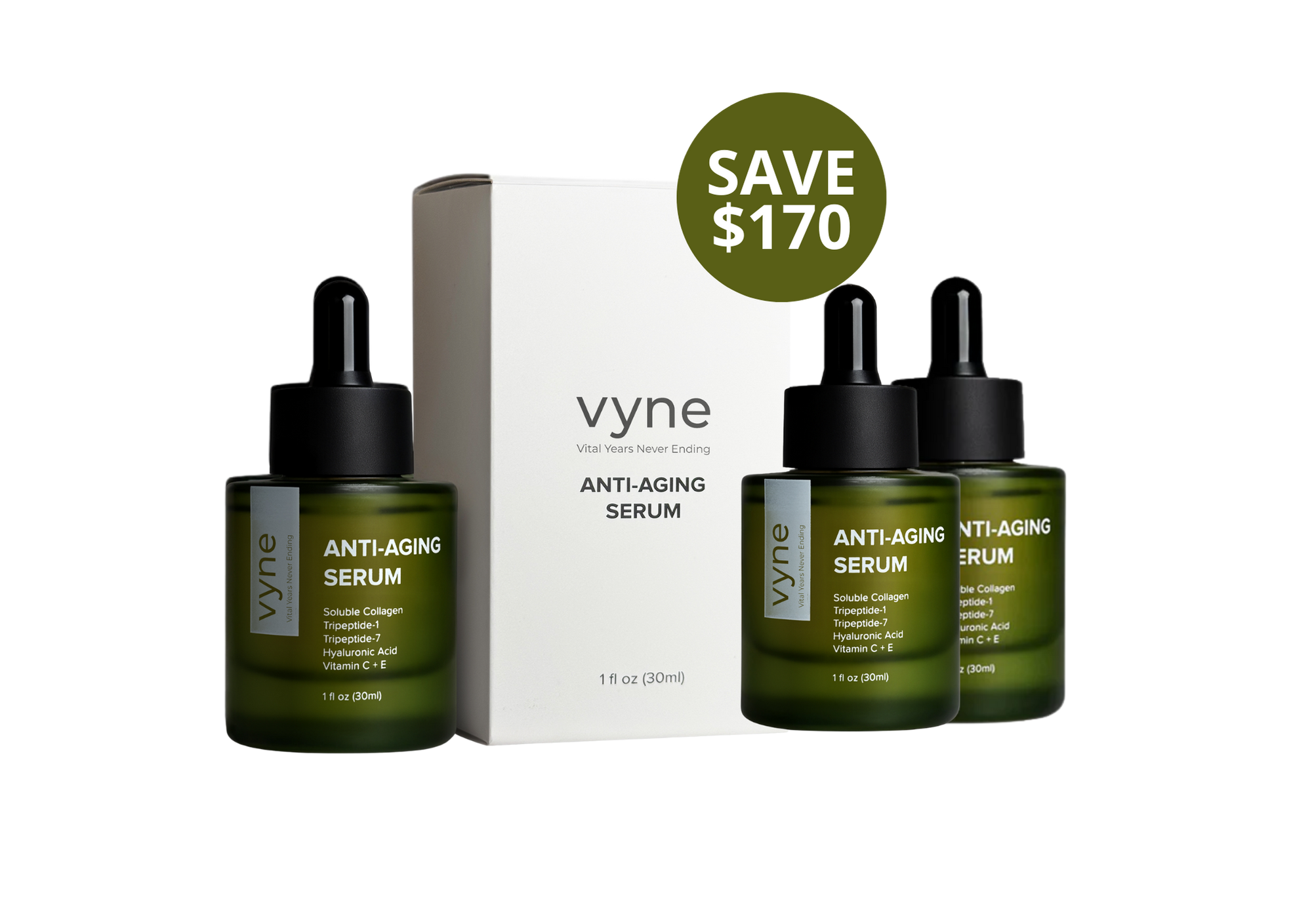 ANTI-AGING SERUM 3 Bottle Bundle $29 ea. – VYNE
